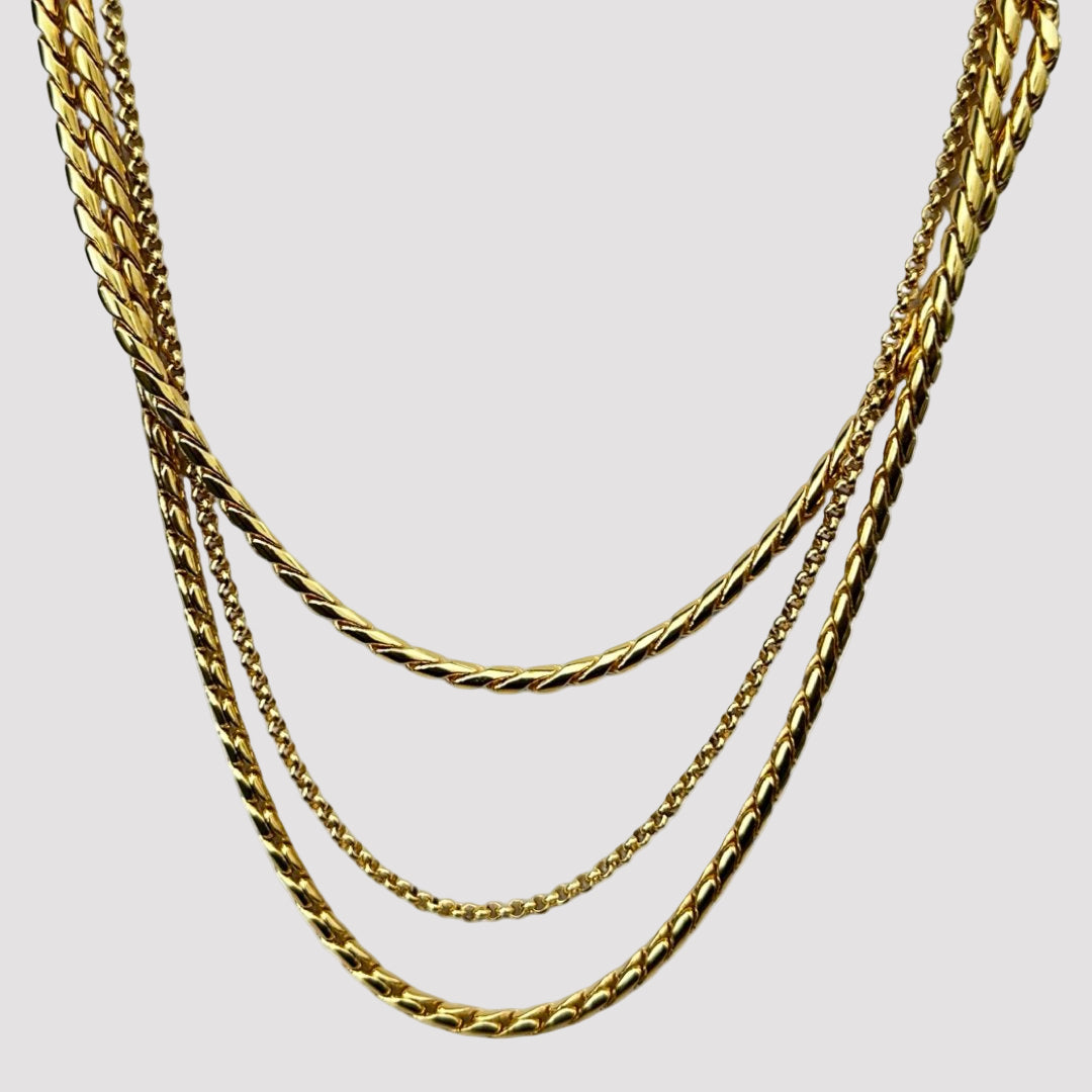 TRA-LA-RA TRIO THREE LAYERED NECKLACE